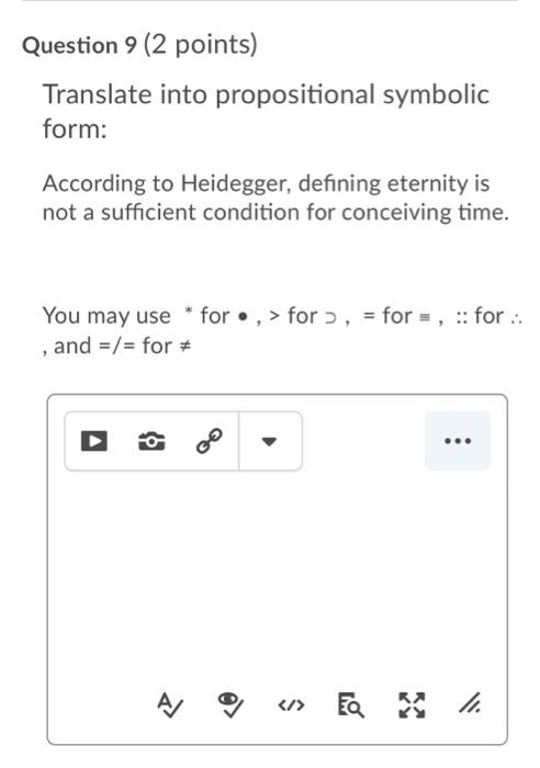 Solved Question 9 (2 points) Translate into propositional | Chegg.com