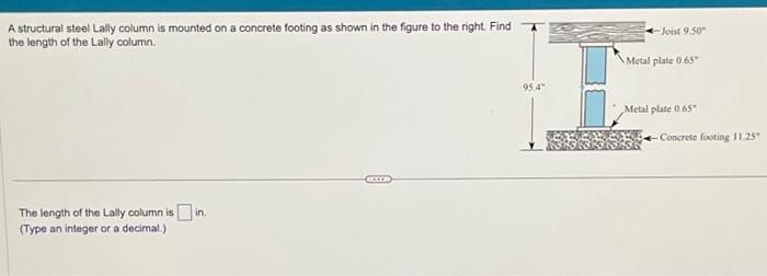 Solved A structural steel Lally column is mounted on a | Chegg.com