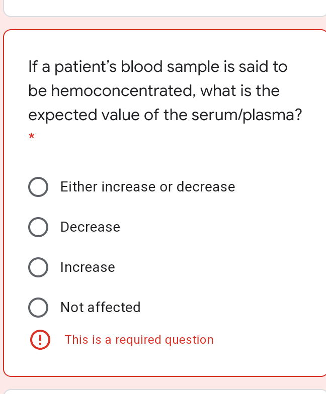 Solved If a patient's blood sample is said to be | Chegg.com