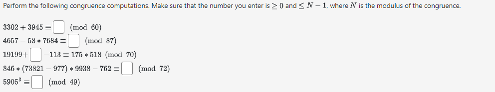 Solved Perform the following congruence computations. Make | Chegg.com