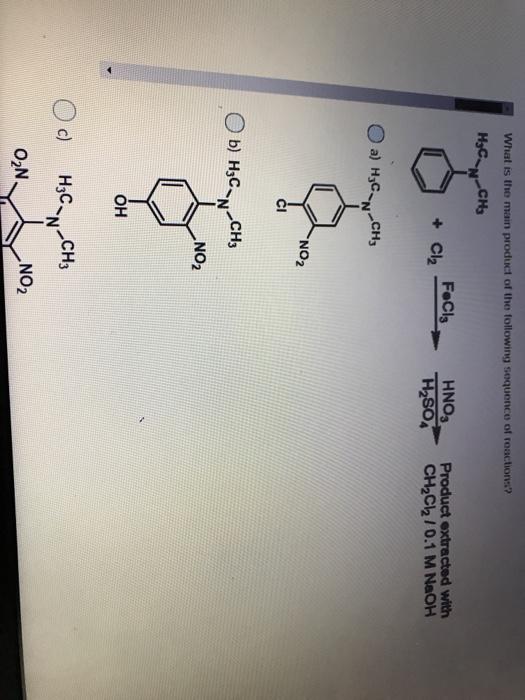 Solved What is the main product of the following sequence of | Chegg.com