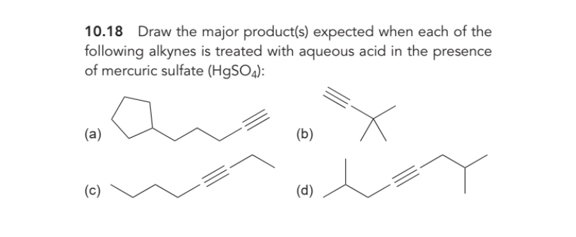 Draw the major product(s) ﻿expected when each of the | Chegg.com