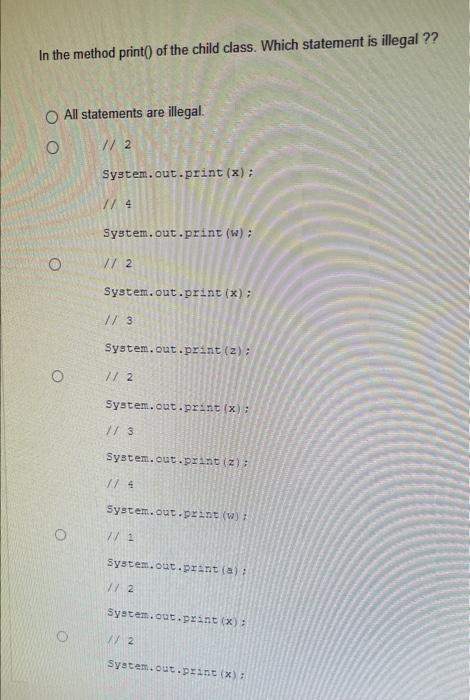 Solved package p1; public class Parent{ private int x; | Chegg.com