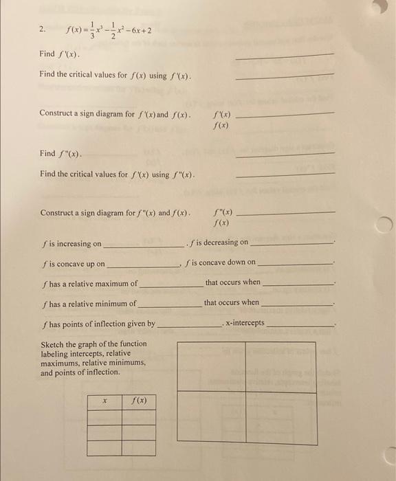 Solved Use the first and second derivative tests to answer | Chegg.com