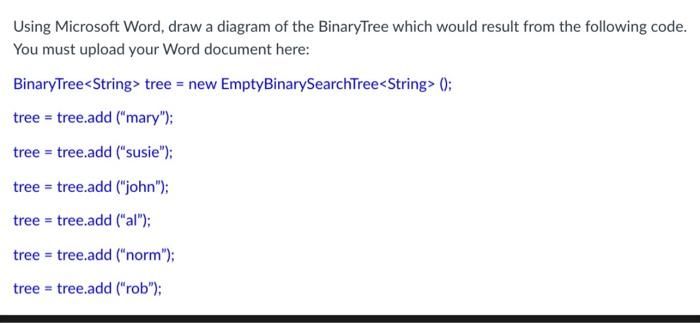Solved Using Microsoft Word, draw a diagram of the | Chegg.com