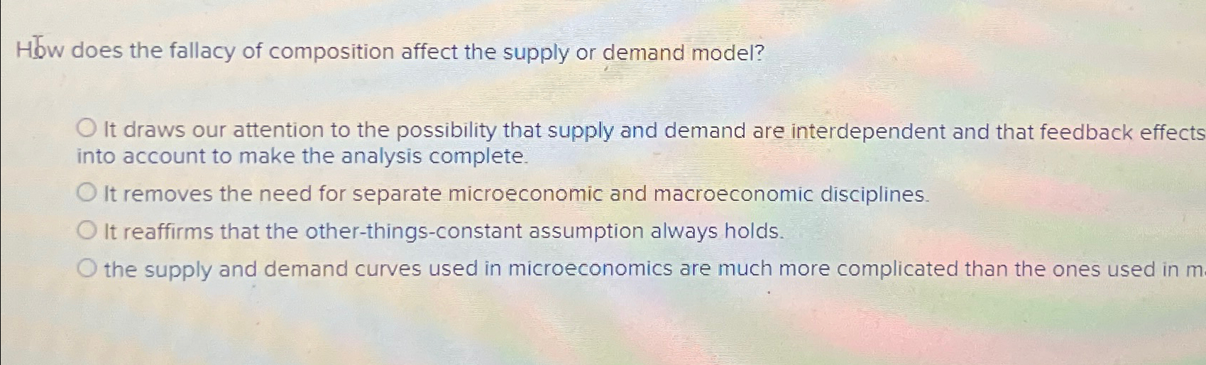 Solved How does the fallacy of composition affect the supply | Chegg.com