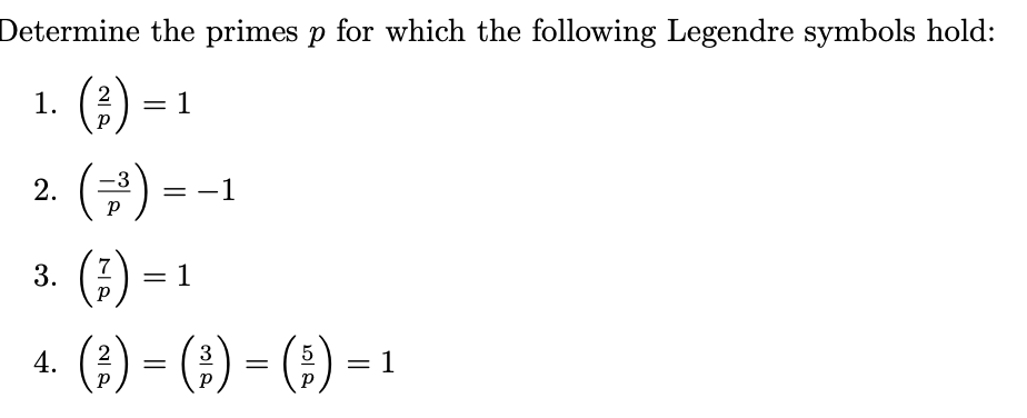 Solved Determine the primes p ﻿for which the following | Chegg.com