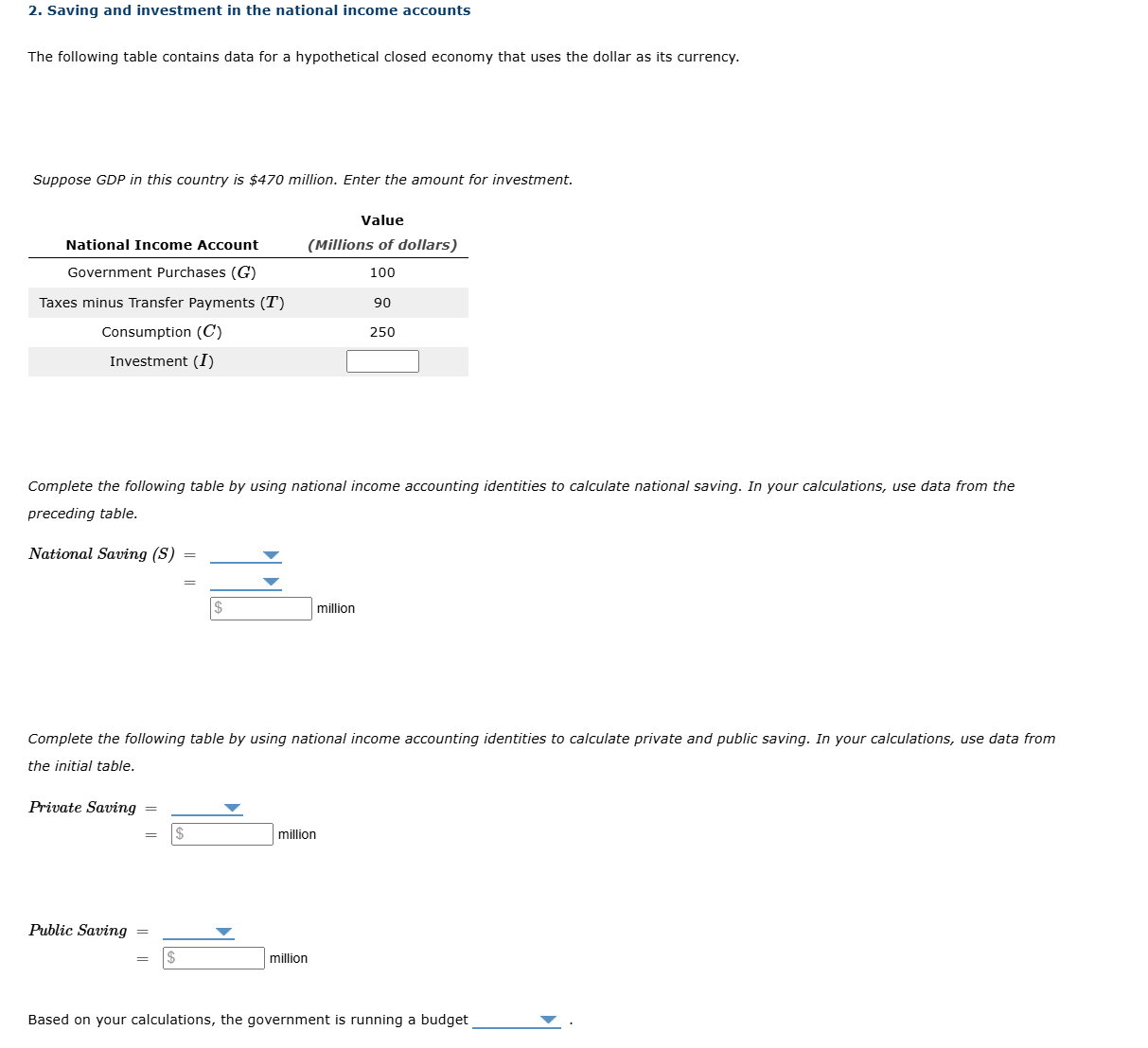 Solved 2. ﻿Saving and investment in the national income | Chegg.com