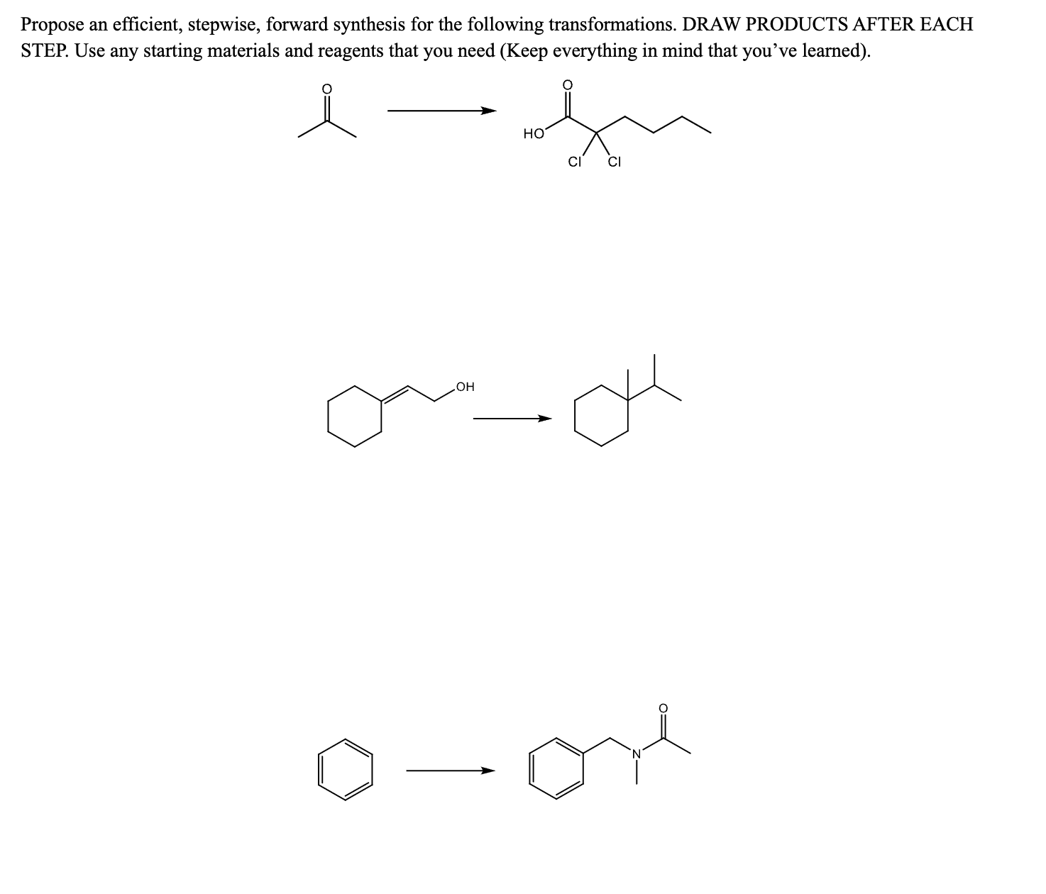 Propose an efficient, stepwise, forward synthesis for | Chegg.com