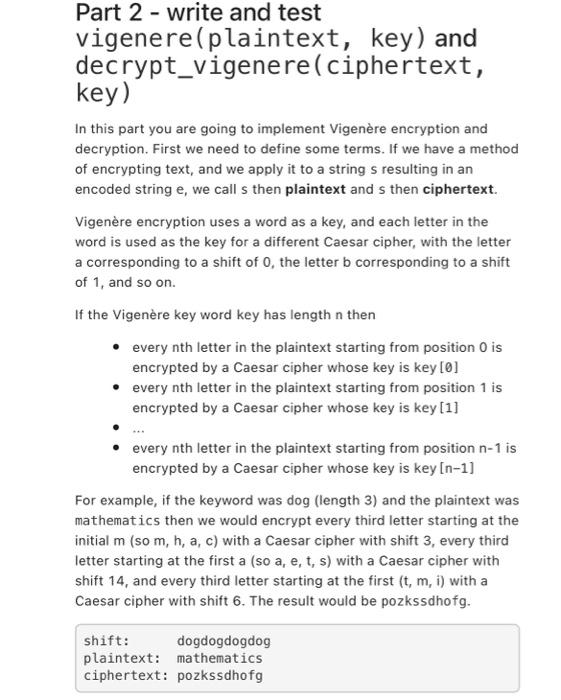 Solved Part 1 - frequency analysis and the Caesar cipher Let | Chegg.com