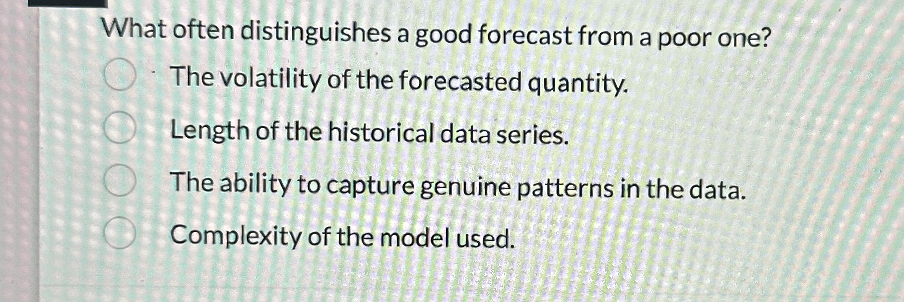 What often distinguishes a good forecast from a poor | Chegg.com