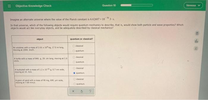 Solved Objective Knowledge Check Question 10 Vanessa Imagine | Chegg.com