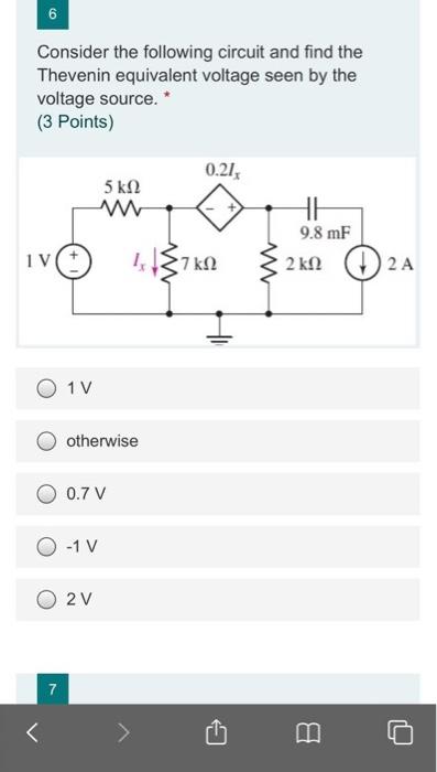 Solved Consider the following circuit and find the Thevenin | Chegg.com