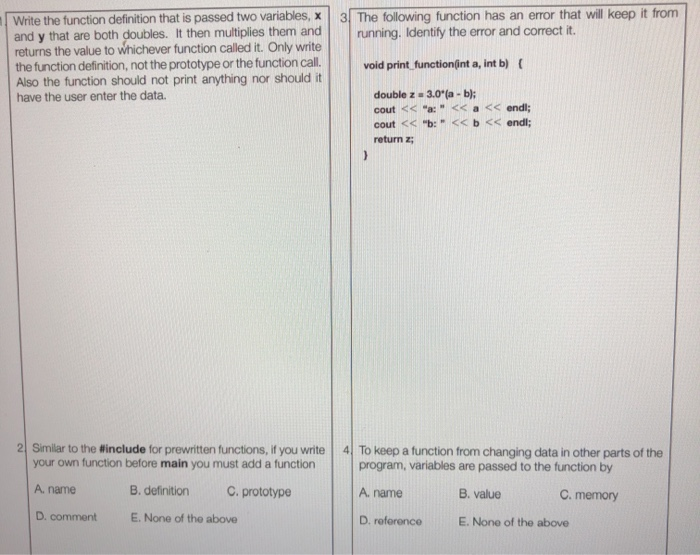 Solved 3 The Following Function Has An Error That Will Keep