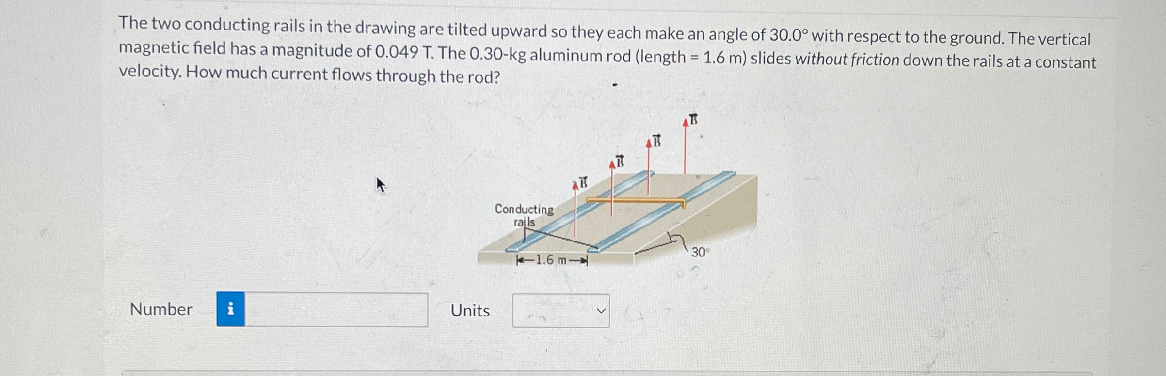 Solved The two conducting rails in the drawing are tilted | Chegg.com