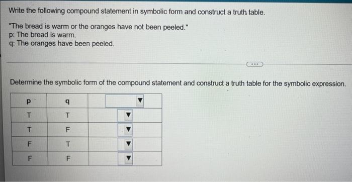 Solved Write the following compound statement in symbolic | Chegg.com