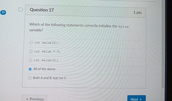 Solved Question 171 ﻿ptsWhich of the following statements | Chegg.com