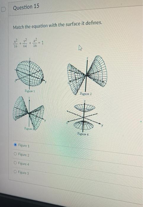 Solved Match the equation with the surface it defines. | Chegg.com