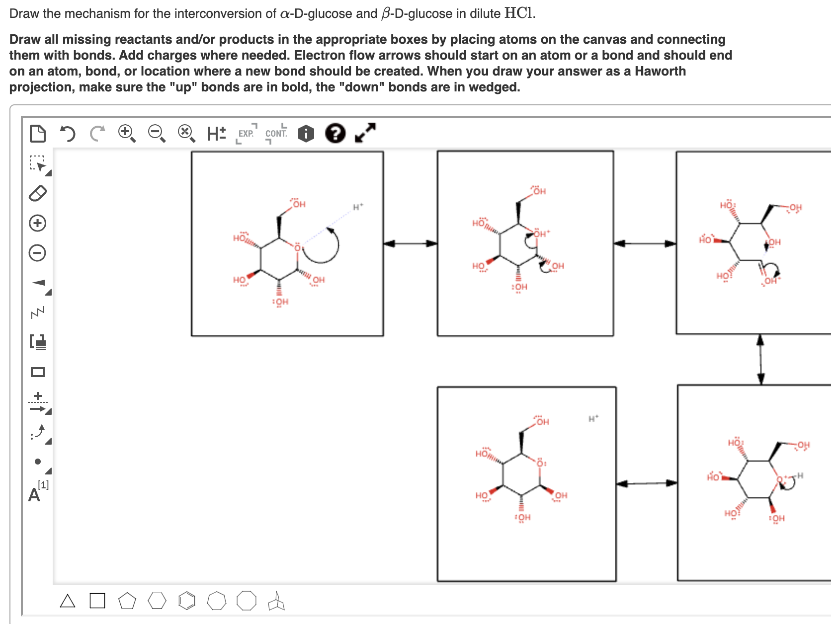 Solved Draw the mechanism for the interconversion of | Chegg.com