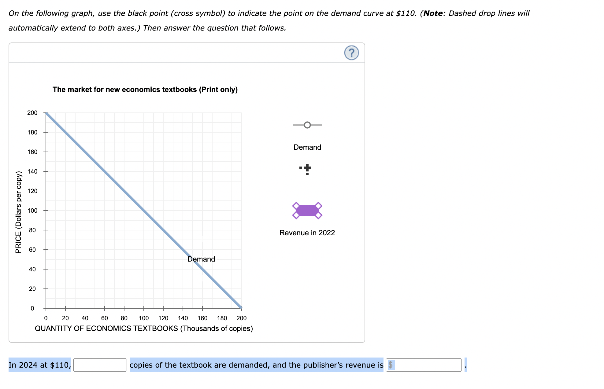 Solved On the following graph, use the black point (cross | Chegg.com