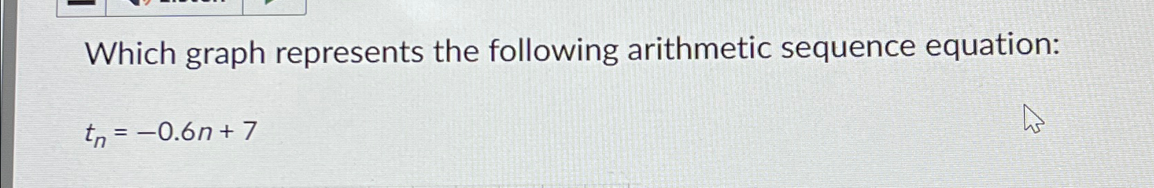 Solved Which graph represents the following arithmetic | Chegg.com