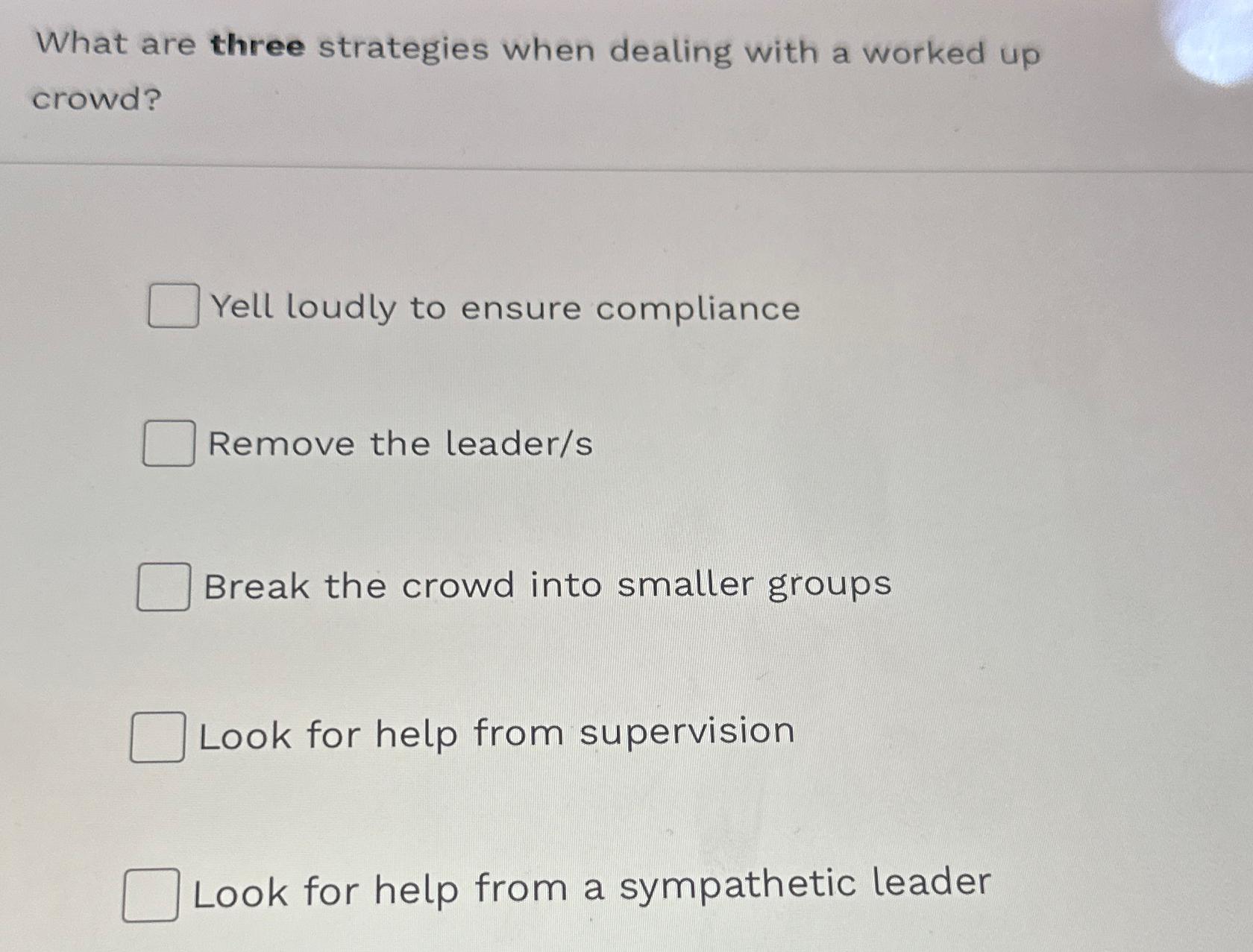 Solved What are three strategies when dealing with a worked | Chegg.com