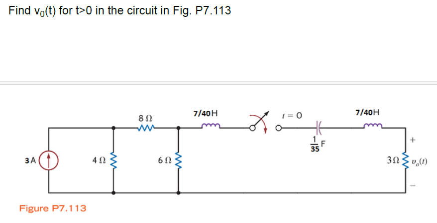 Solved Find v0(t) ﻿for t>0 ﻿in the circuit in Fig. | Chegg.com