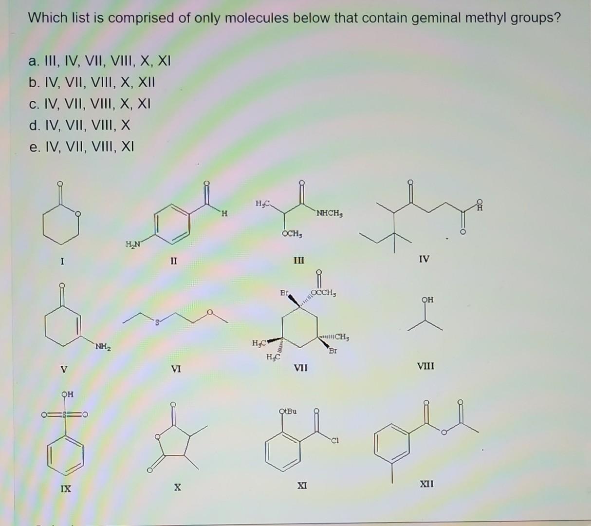 Solved Which list is comprised of only molecules below that | Chegg.com