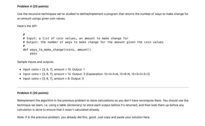Solved Problem 4 ( 20 points) Use the recursive techniques | Chegg.com