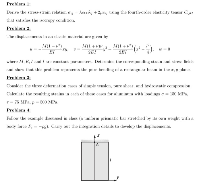 Problem 1: Derive the stress-strain relation dij = | Chegg.com