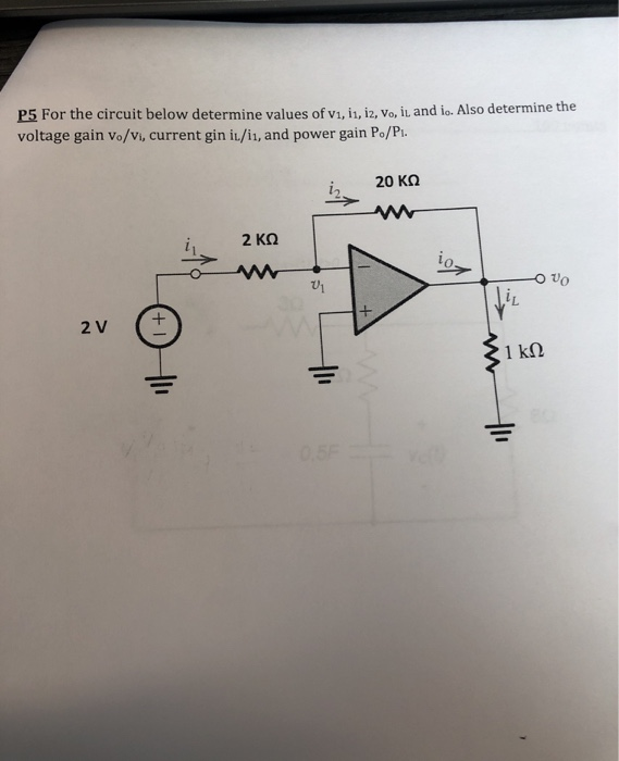 Solved P5 For the circuit below determine values of v1, i1, | Chegg.com