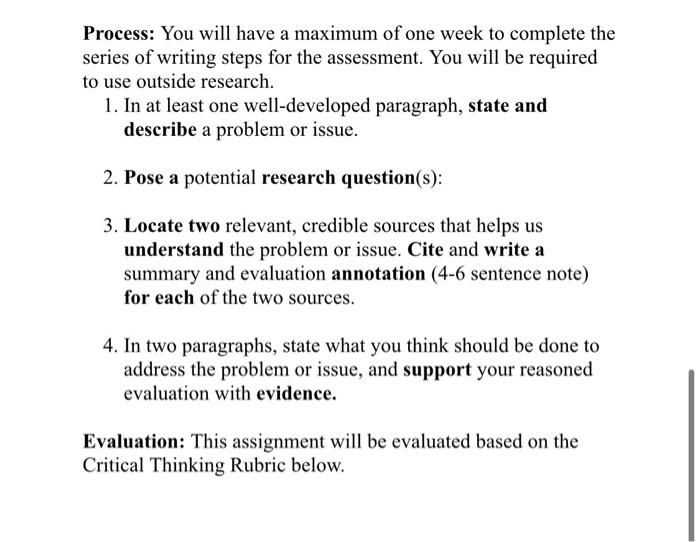 The purpose of this assessment is to evaluate your | Chegg.com