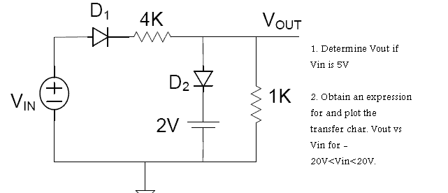 Solved Determine Vout if Vin is 5V Obtain an expression for | Chegg.com