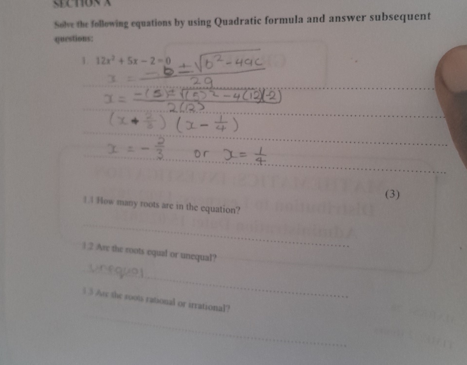 Solved Solve the following equations by using Quadratic | Chegg.com