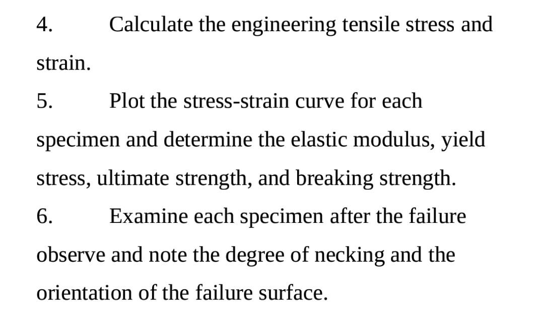 Solved 4. Calculate the engineering tensile stress and | Chegg.com