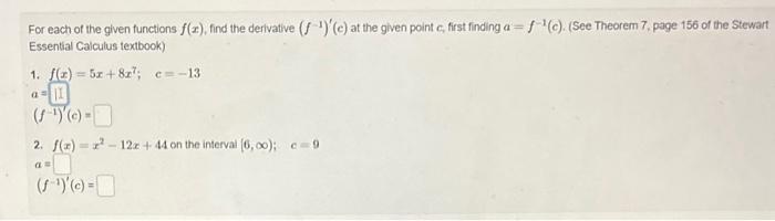 Solved For each of the given functions f(x), find the | Chegg.com