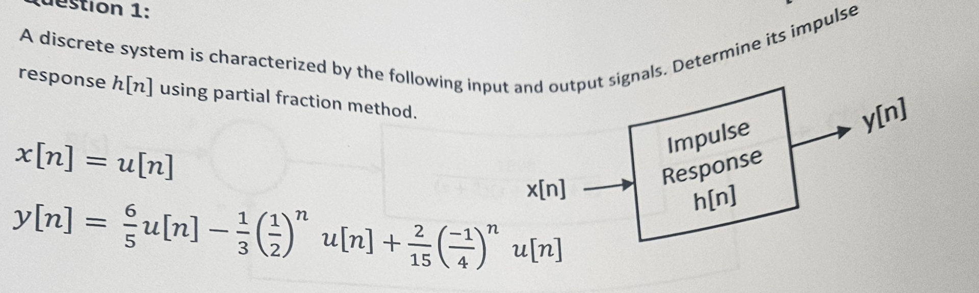 Solved A discrete system is characterized by the following | Chegg.com