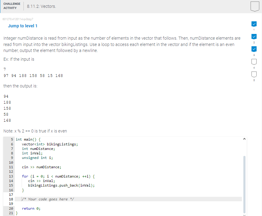 Solved Jump to level 1Integer numDistance is read from input | Chegg.com