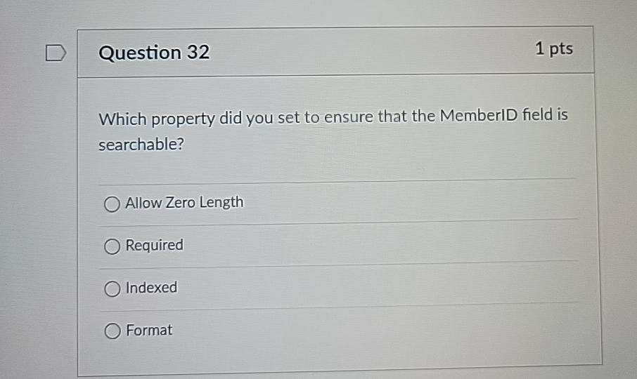 Solved Question 321ptsWhich property did you set to ensure | Chegg.com