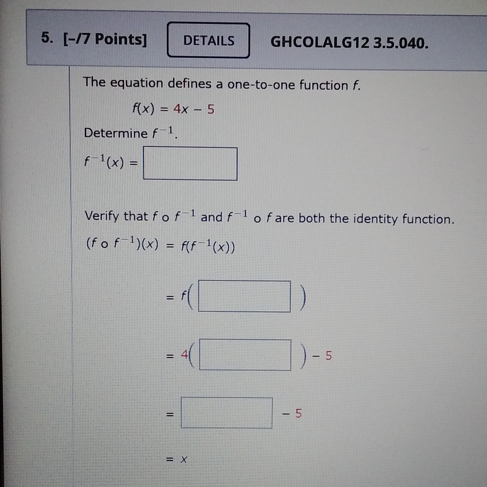 Solved 5. [-17 Points] DETAILS GHCOLALG12 3.5.040. The | Chegg.com