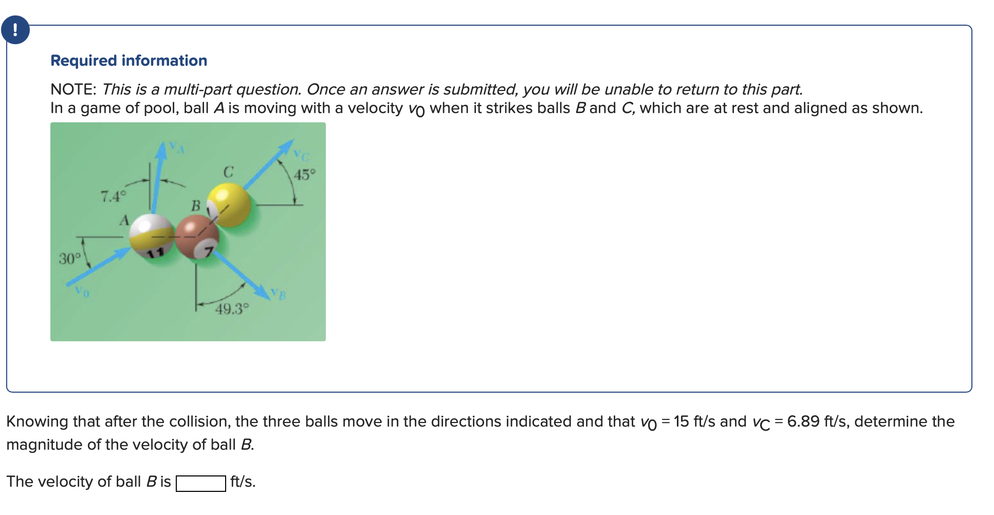 Solved In a game of pool, ball A ﻿is moving with a velocity | Chegg.com
