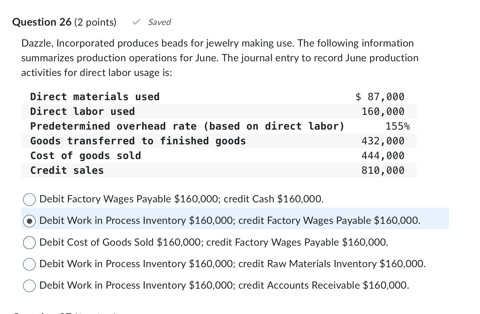 Solved Dazzle, Incorporated produces beads for jewelry | Chegg.com