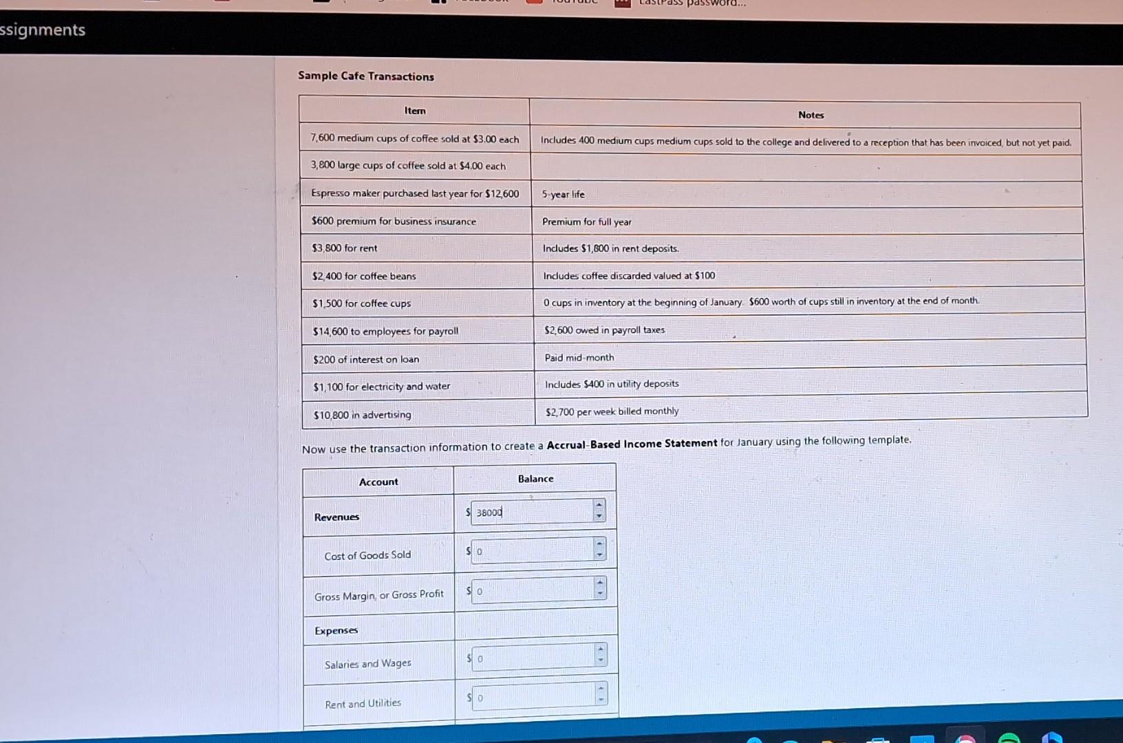 Solved Sample Cafe Transactions Now use the transaction | Chegg.com