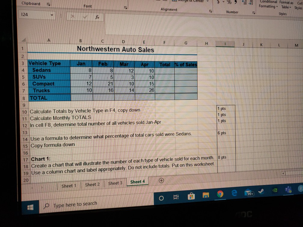 Solved Center Clipboard Font Alignment Conditional Format as | Chegg.com