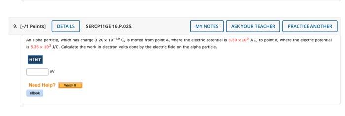 Solved An alpha particle, which has charge 3.20×10−19C, is | Chegg.com