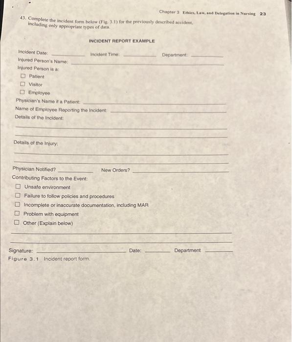 Documentation Exercise Scenario: Question 43 refers | Chegg.com