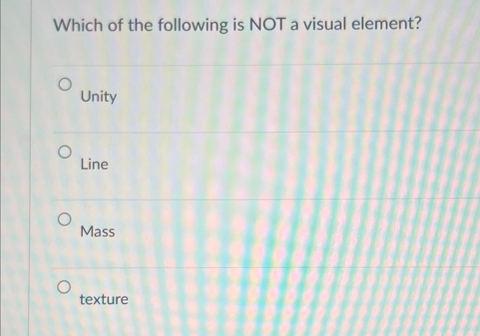 Solved Which of the following is NOT a visual | Chegg.com