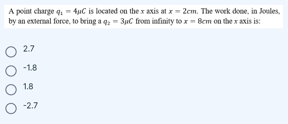 Solved A point charge q1=4μC ﻿is located on the x ﻿axis at | Chegg.com