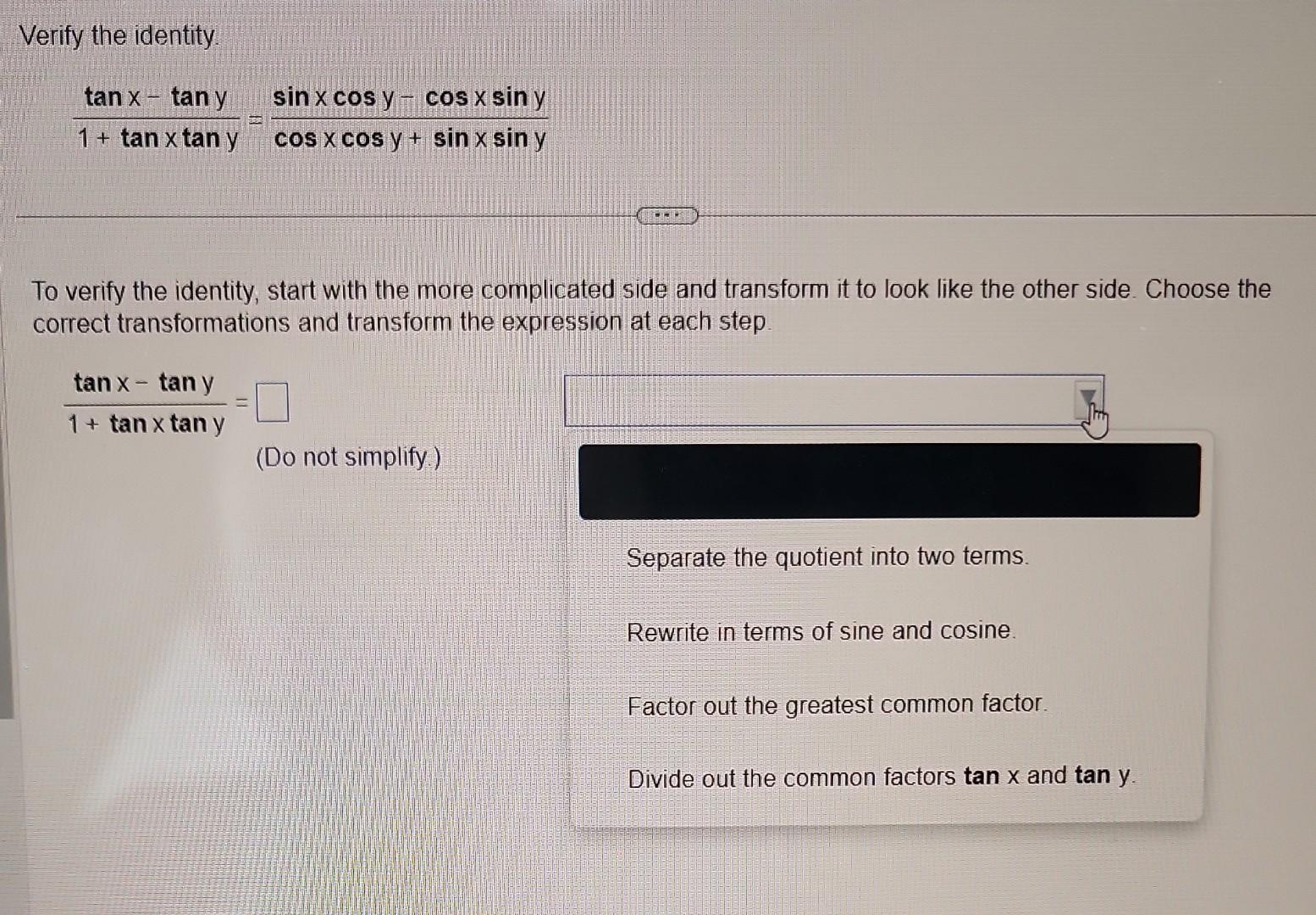 Solved Verify the identity. | Chegg.com