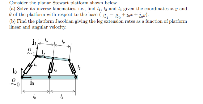 Solved Consider the planar Stewart platform shown below.(a) | Chegg.com